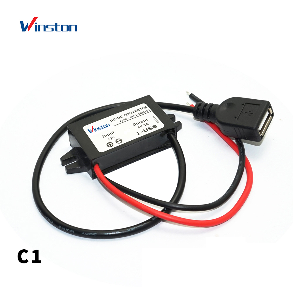 12V/24V to 5V 3A DC-DC Buck Converter w./ USB Power Supply Charger - Buy Buck Converter, USB ...