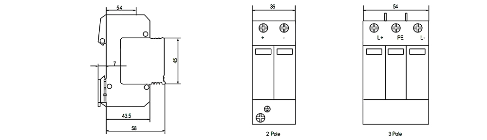 Hot Sales SPD-PV Solar PV 20KA-40ka 2Pole 2P DC 1000V Surge Protection ...
