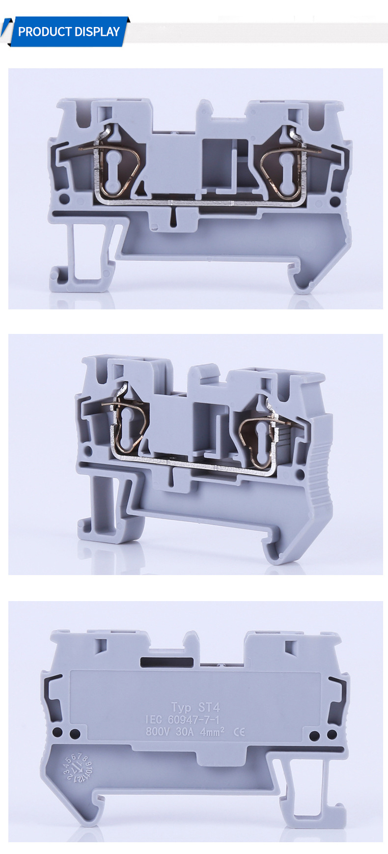 High Quality Feed Through Spring Terminal Block Connector Electrical ...