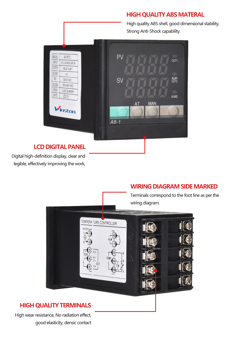 Winston A8 series Intelligent digital display temperature controller ...