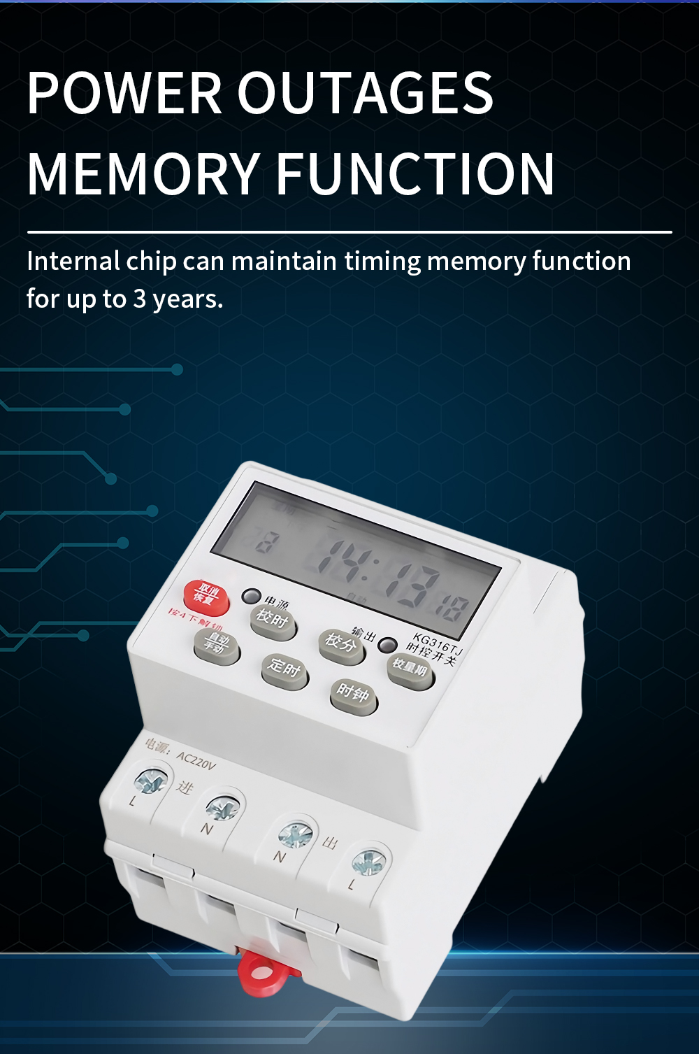 KG316T DIN Rail Mounting Programmable Mechanical Time Control Switch - Buy Control Digital ...